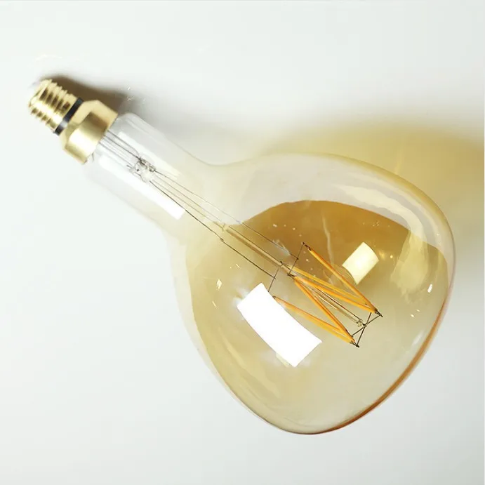 Amber Glass Retro Big Size E27 E40 Led Edison Bulb Bt180 G200 4w 6w 8w ...