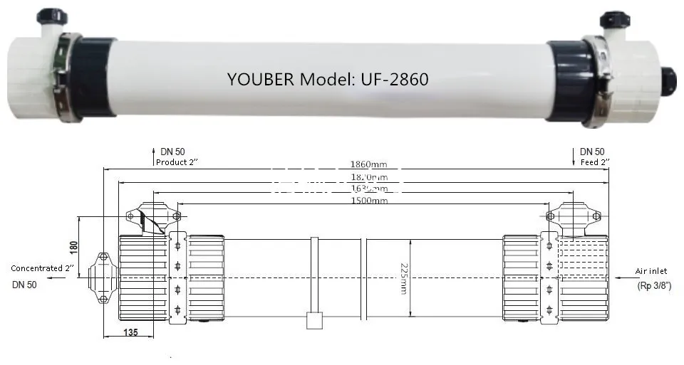 Outside-inside Pvdf Hollow Fiber Uf Membrane Module For Famous Brand ...