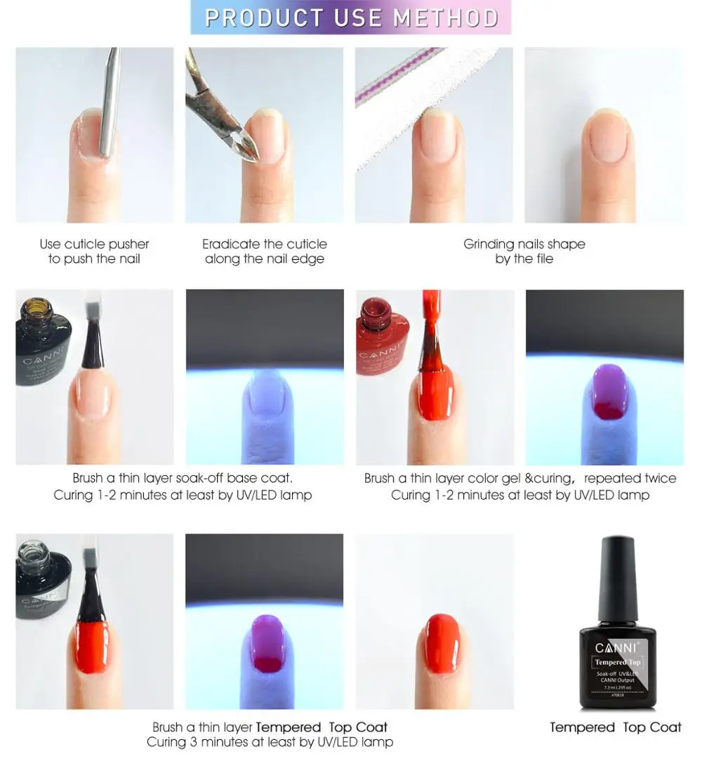 70818 Canni New Tempered Top Coat Non-cleansing No-wipe 7.5ml Long ...