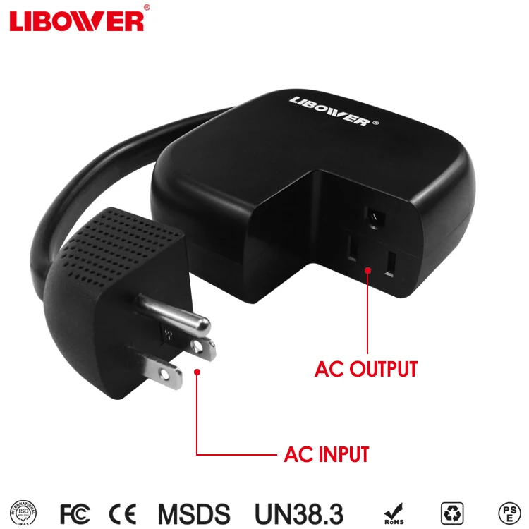 Libower Portable Sockets With 3 Pin Plug Ac / Usb Output Universal ...