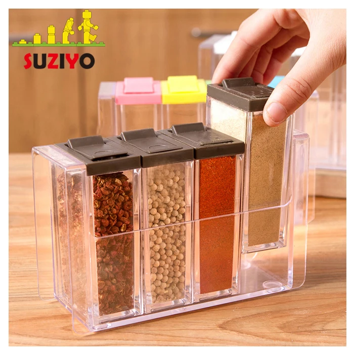 Clear Rectangular Plastic Spice Jars With Lid - Buy Spice Jars,Plastic ...