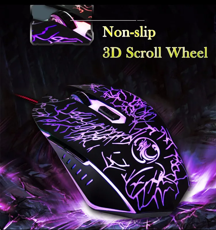 Estone X5 Colorful Led Backlight Usb Wired Optical Gaming Mouse Mice 800-2400dpi 6 Buttons Mouse ...