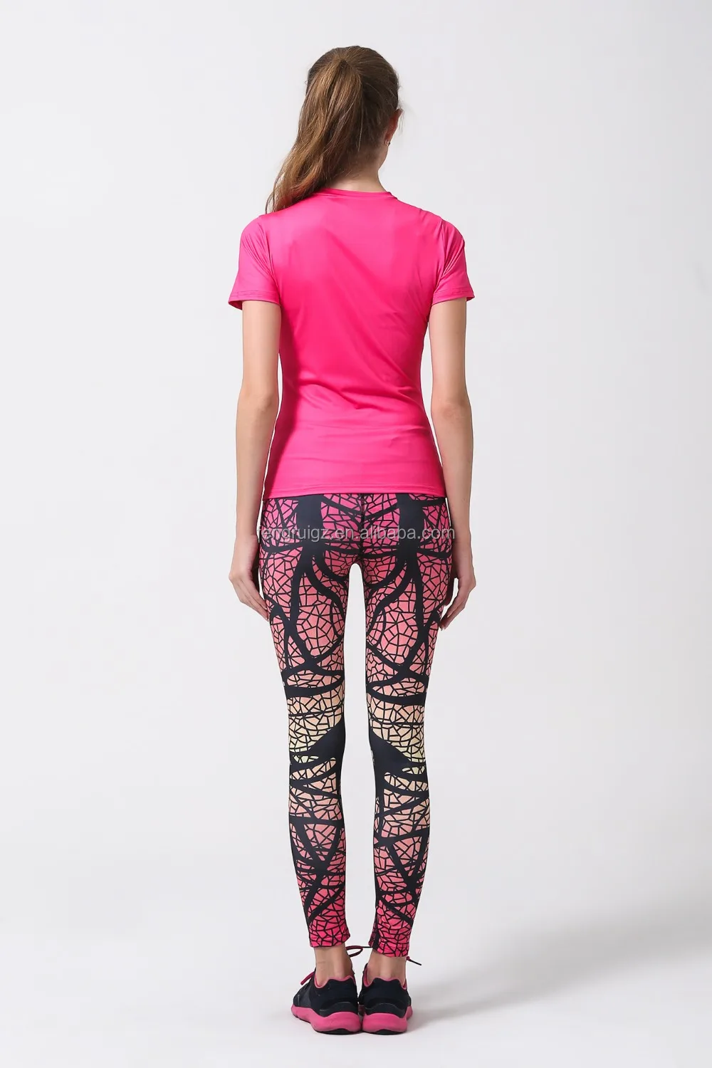 15 Patterns Digital Printed Women Running Tights Sports Elastic Fitness ...