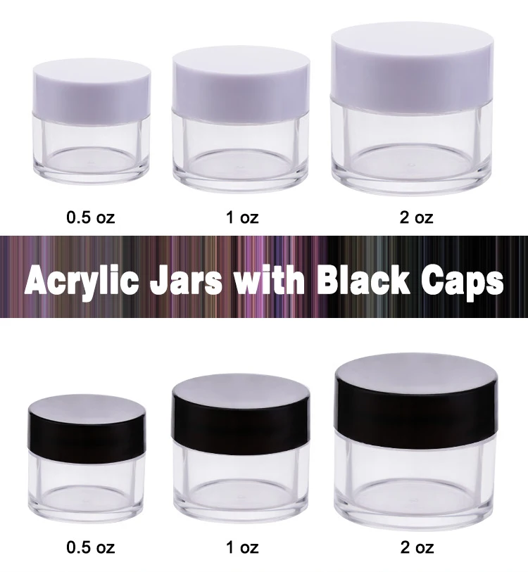 Transparent Acrylic Container Dip Powder Nail Jar 0.25oz/0.5oz/1oz/2oz ...