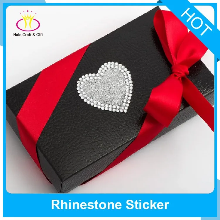Rhinestone Diamante Embellishment Round Heart Gems Crystal Sticker ...