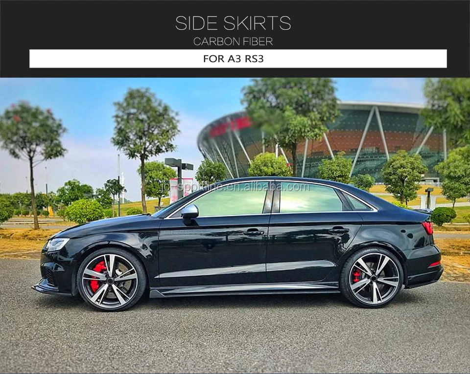 Carbon Fiber Rs3 Side Skirts Extension For Audi A3 Rs3 2017-2018 Base ...