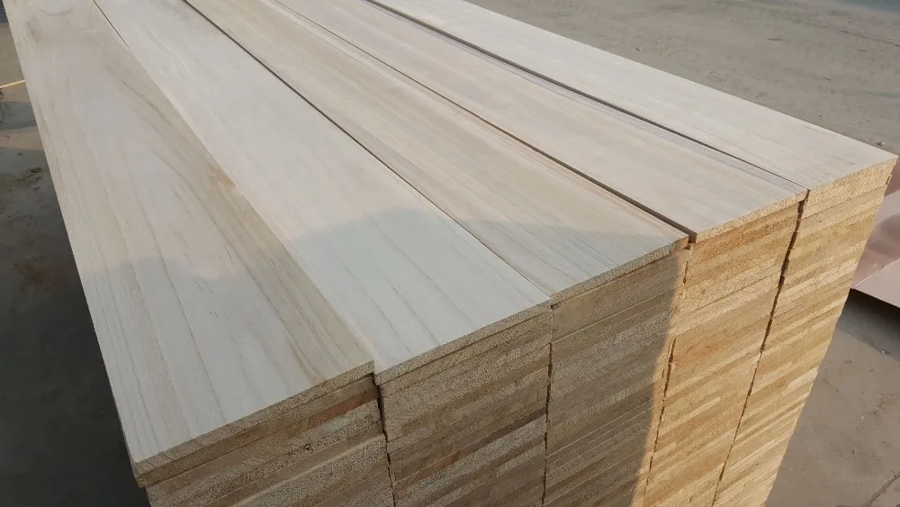 Sanded Surface Paulownin Wood Seamless Splice White Solid Wood Panel ...
