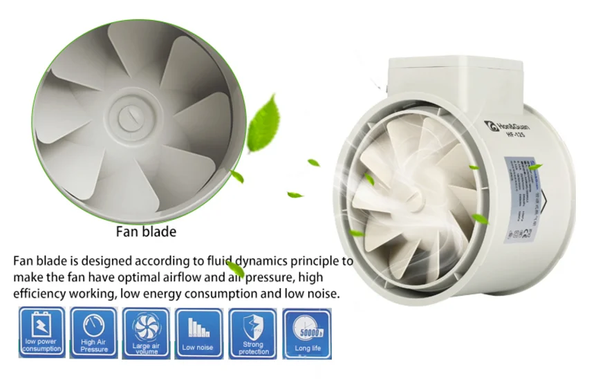 150mm Reversible Exhaust Mixed Flow 6 Inch Duct Fan