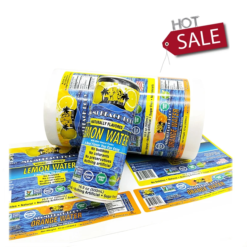 Custom Adhesive Waterproof Mango Juice Beverage Bottle Sticker Label ...