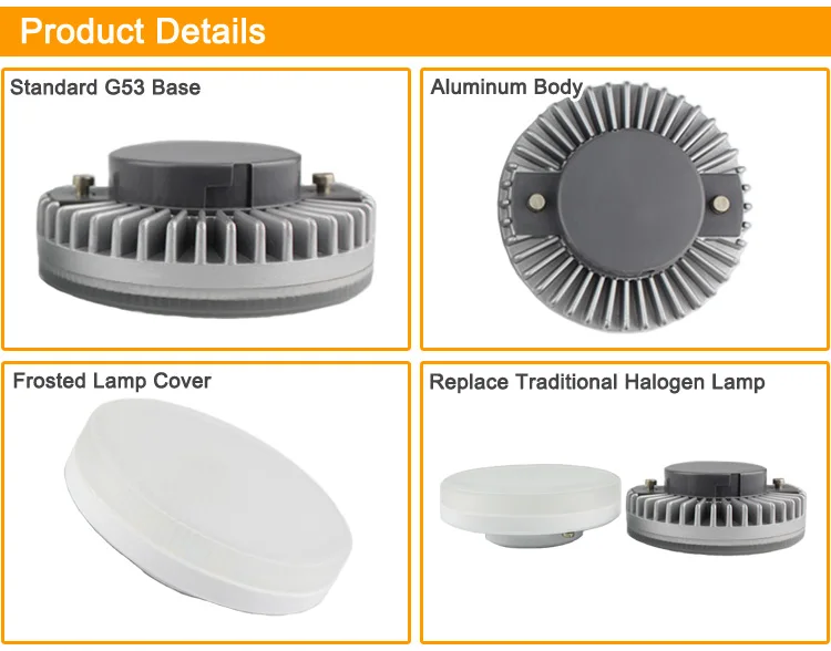 GX53 WHITE Cover 175-265V LED Bulb - 5w, 8w, 10w for Russia