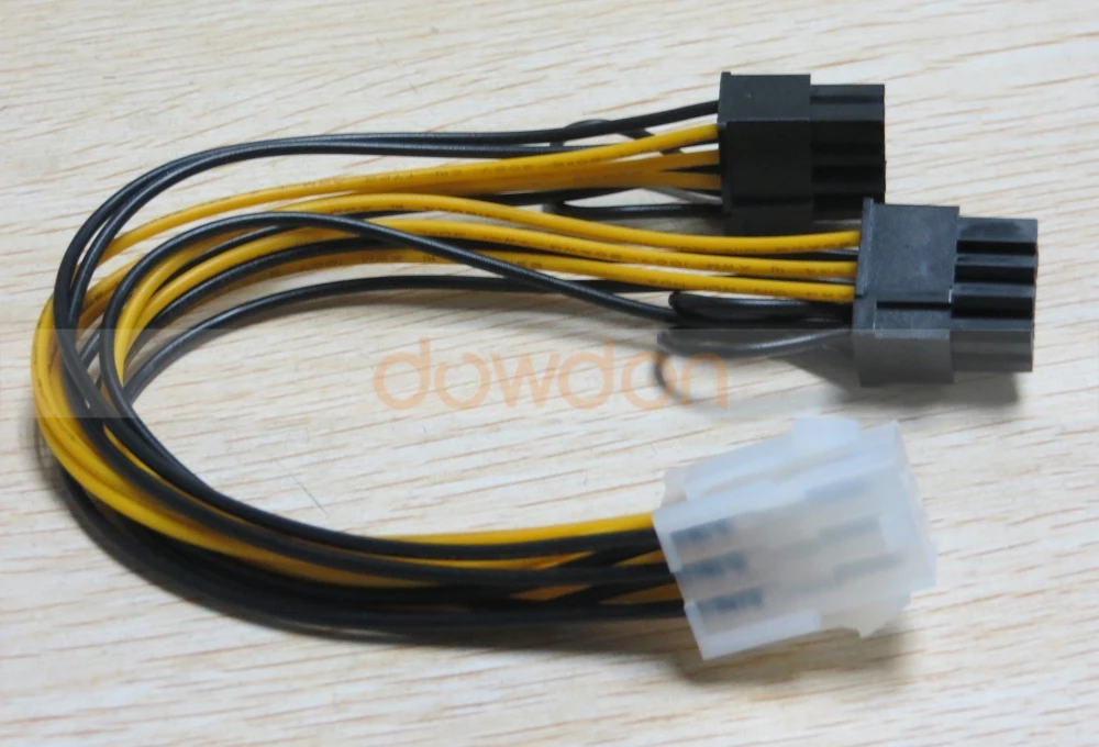 Pcie 6 Pin "y" Split To Two Pcie 2.0 8(6+2) Pin Cable Pci-express 2.0 ...
