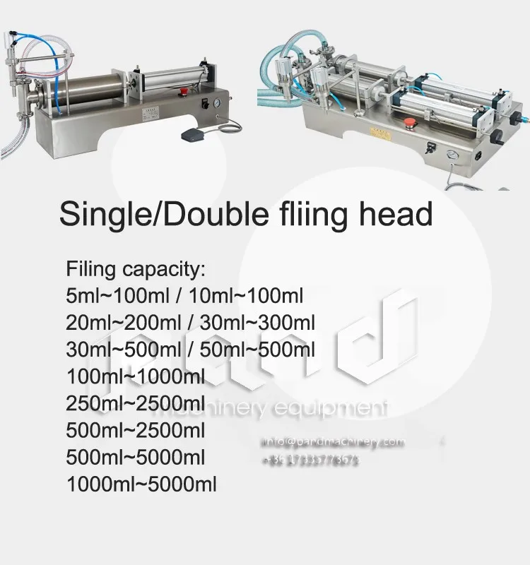 Pneumatic Horizontal Single Head Liquid Filling Machine