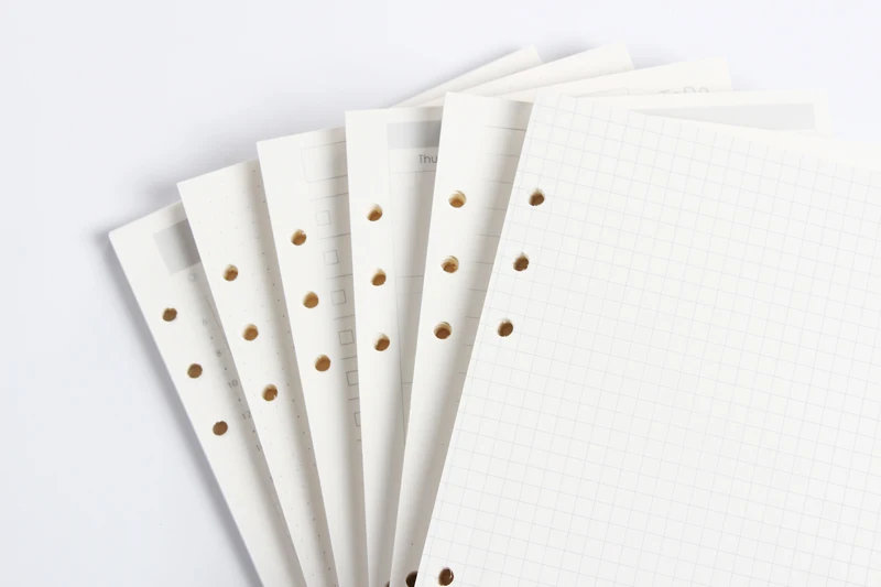 6 Holes Binder Notebook Refilling Inner Papers Stationery :line,Grid ...