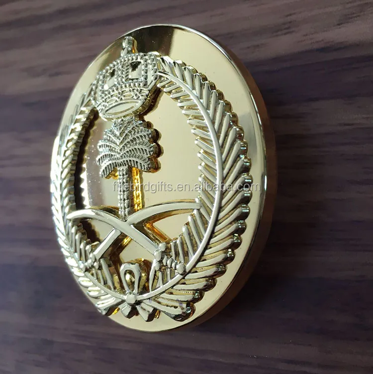 Custom Metal Saudi Arabia Military Beret Hat Emblem Badge - Buy ...