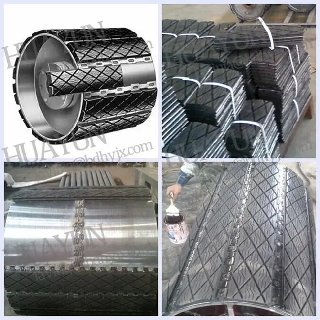 400mm Dia Drive Belt Conveyor Pulley Lagging With Slide Lag And ...