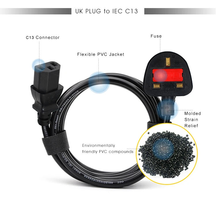 1.8M 220V Computer Power Cord - Reliable Extension Solution