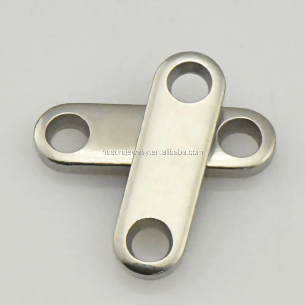 Stainless Steel Metal Connector Double Hole Bracelet Joint Piece Tail ...