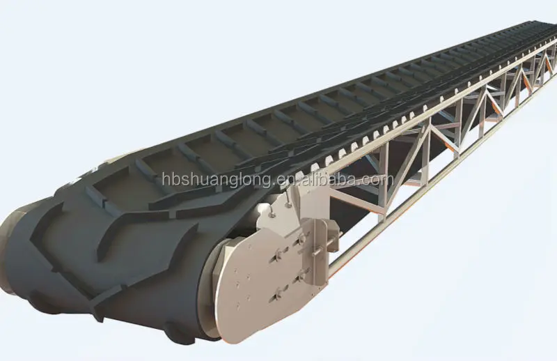 Large Angle Chevron Patterned V Ribbed Rubber Conveyor Belt With Cleats ...