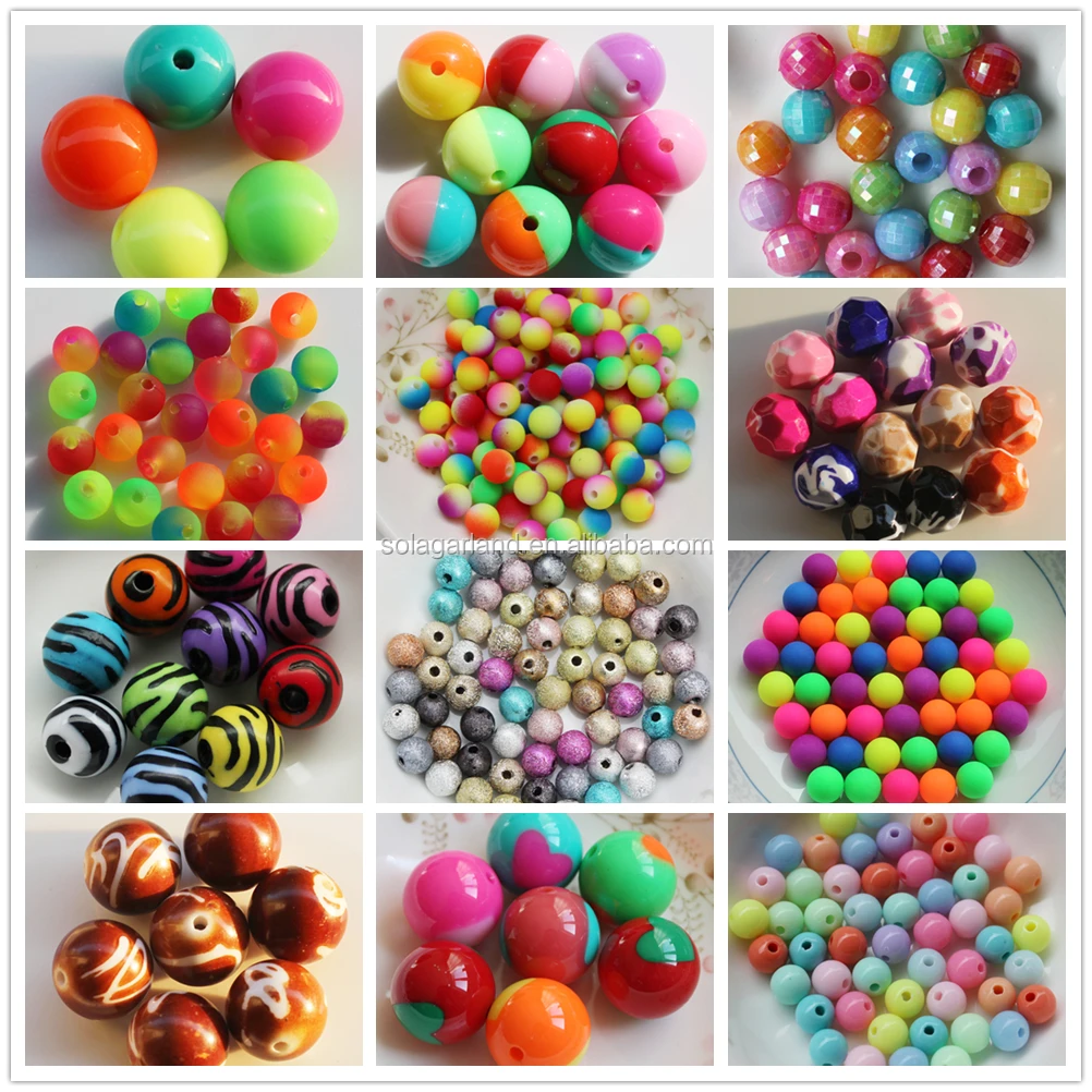 Wholesale Smooth Finishing Solid Color 10mm Round Plastic Beads No Hole ...