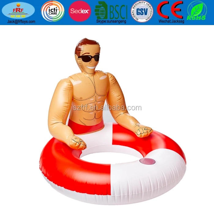 Summer Pool Party Fun Inflatable Hunk Pool Float Swimming Ring ...