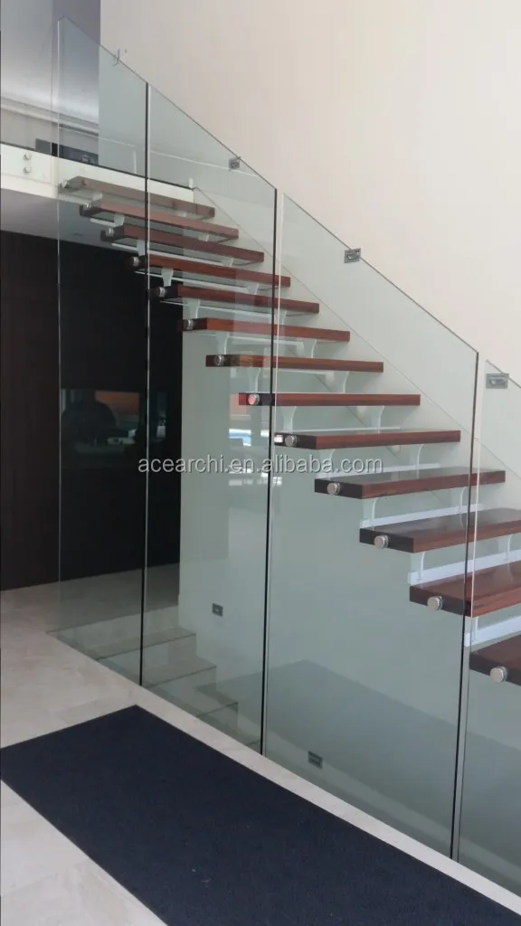 Clear Glass Fiberglass Stair Railing with Stainless Steel 316 Standoff ...