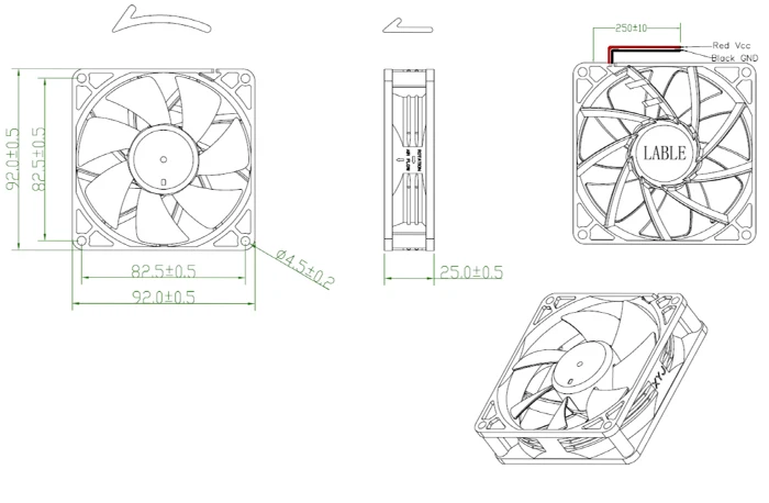 9225 Kular Fan Cooling PWM Function 92X92X25MM 12v Extractor Fan