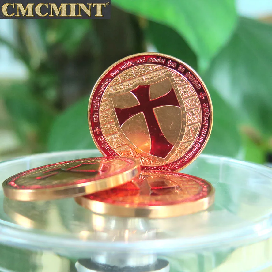 1 oz 999 Fine Copper Masonic Knight Templar Cross Round Coin with Great ...