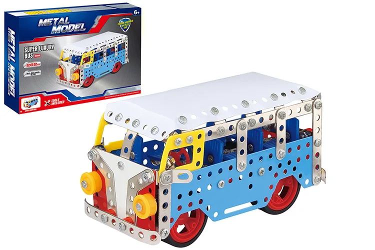 262pcs Metal Brick Building Block Toys School Bus For Kids - Buy Metal ...
