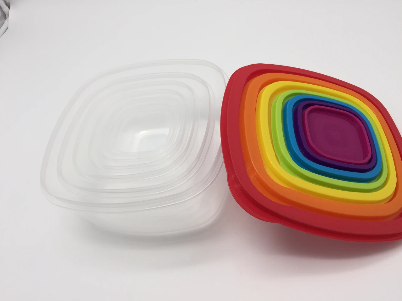 Rainbow Food Container Storage Set -7 Containers With 7 Colorful Lids ...