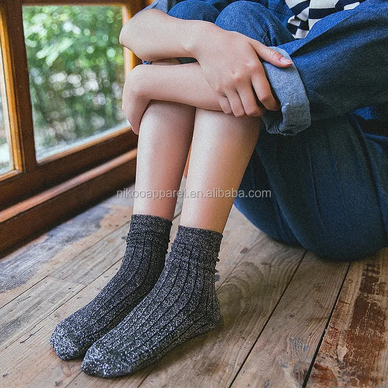 Wholesale Knee-sock,Metallic Yarn In Stock Sock - Buy Socks For Women ...