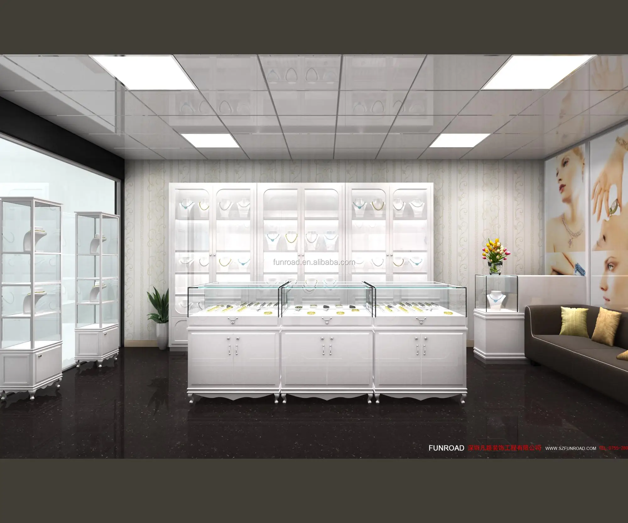3d Rendering Jewellery Shop Interior Design/jewellery Shop Decoration ...