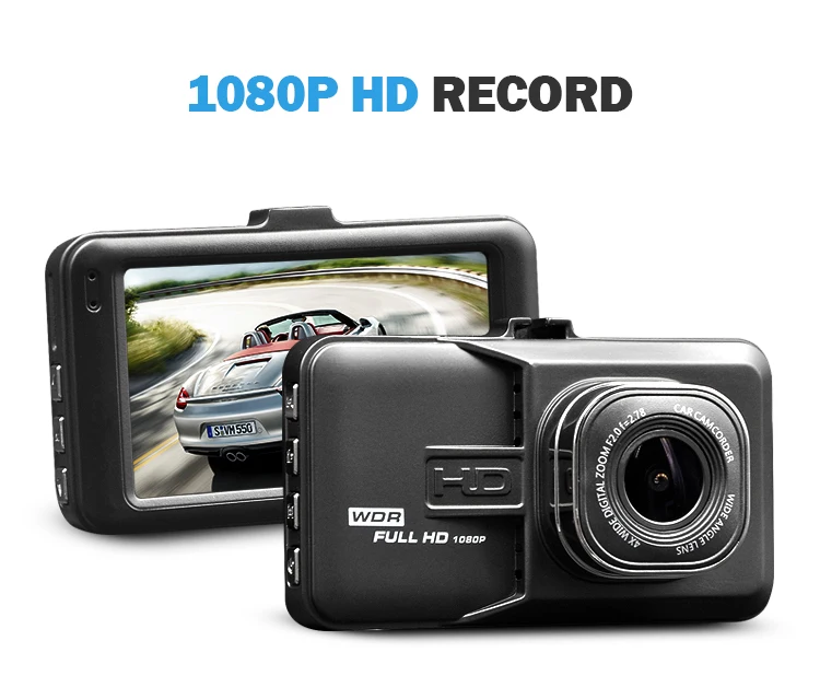 Yikoo 3.0 Inch Car DVR - Full HD Dashcam with Motion Detection