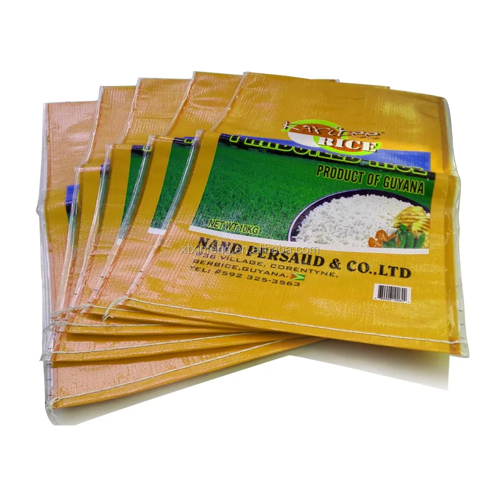 50kg Plastic Woven Polypropylene Rice Packing Bags Design Printing ...