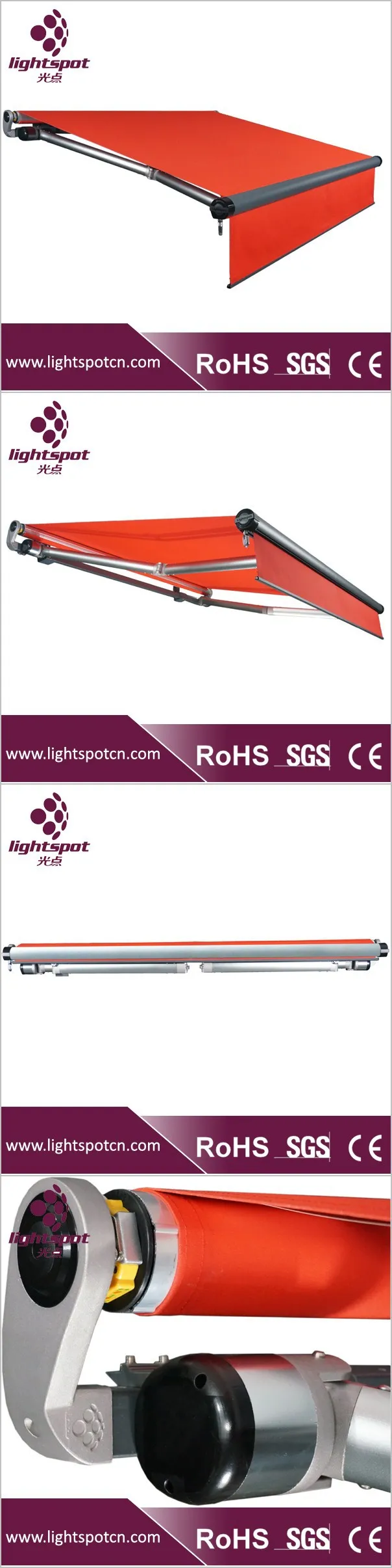 Uv-anti Motorized Retractable Sunshade Awning Mechanism - Buy Motorized ...