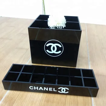 Black Acrylic Vip Gift Vanity Box / Brush Holder Makeup Organizer New ...