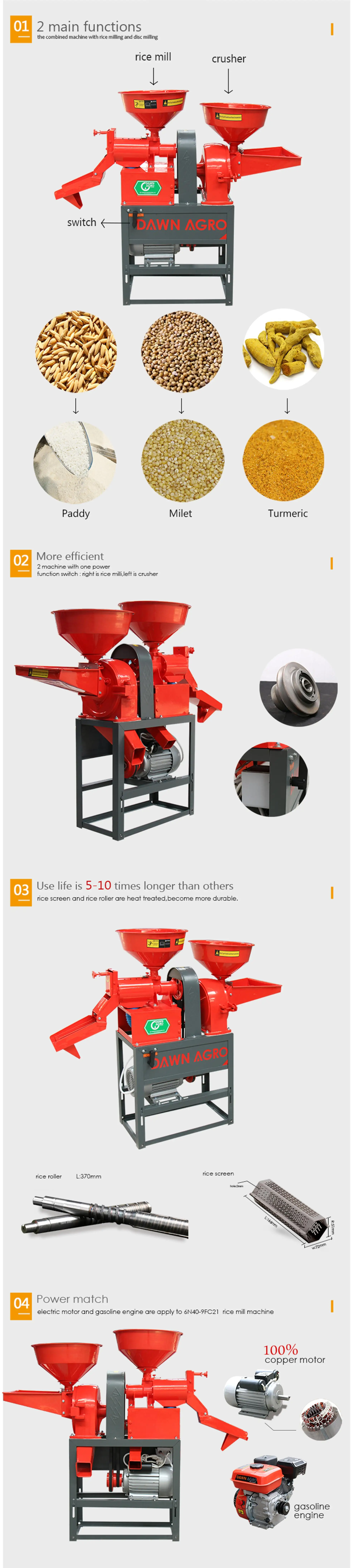Dawn Agro Mini Rice Grinding Machine Combined Rice Mill Machinery Rice ...