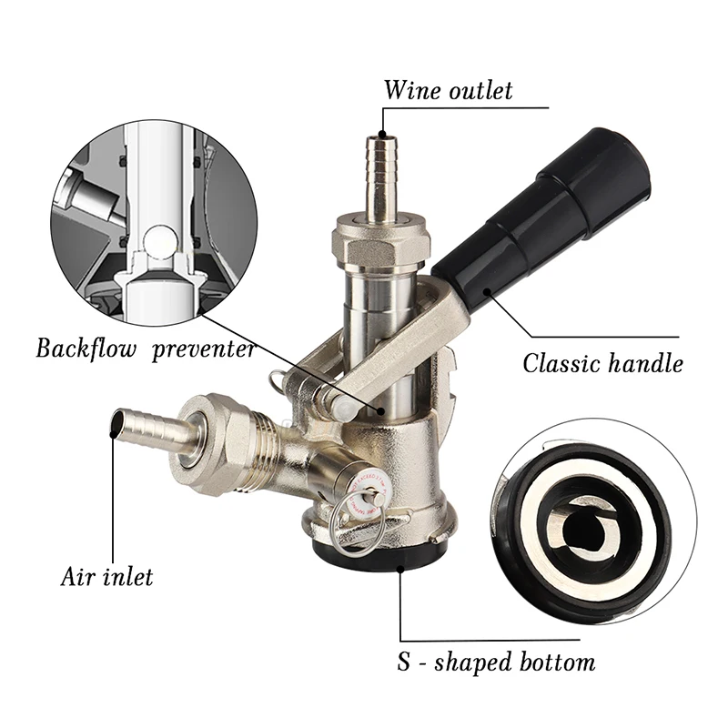 Home Brewing Stainless Steel S Type Keg Coupler With Pressure Relief ...