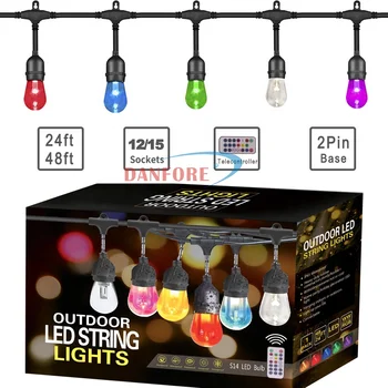 Waterproof Outdoor 24ft 48ft Rgb Color Change Decorative S14 String Led ...