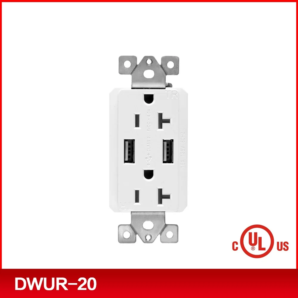 Cul Ul Electrical Socket Usb 120v Outlet With 15a Receptacle - Buy ...