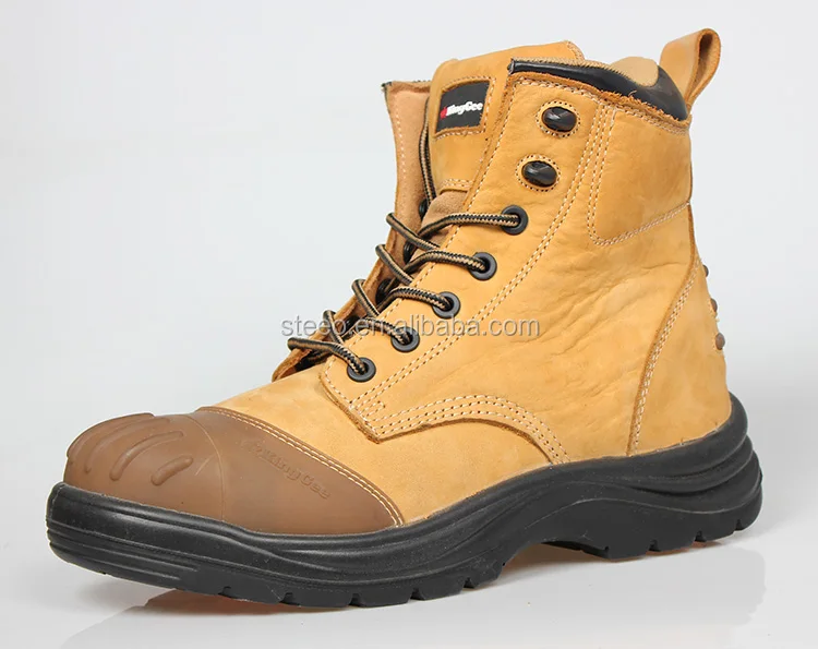 General Leather Insulated Yellow Steel Toe Rubber Outsole Work Safety ...