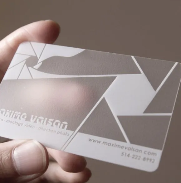 Big Perspex Business Card Custom White Print 2*3.5 Inch Acrylic Cards ...