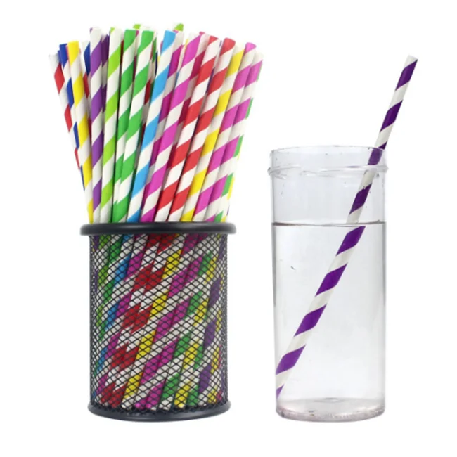 Popotes De Papel 100% Biodegradables Con Raya Arco Iris Para Fiesta ...