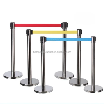 Hotel Golden Rope Railing Stand And Stainless Steel Crowd Control ...