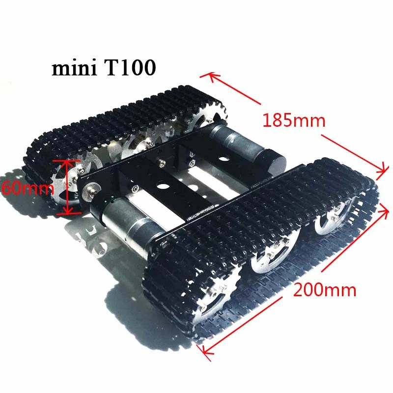 Mini T100 Tracked Tank Chassis - RC Metal Robot Platform
