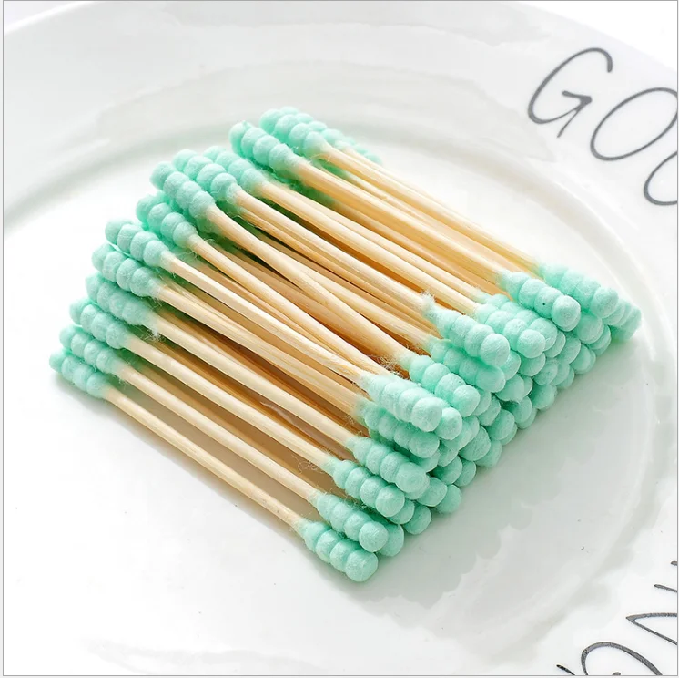 Bamboo Stick Wooden Q Tips With Colorful Cotton For Daily Use - Buy ...