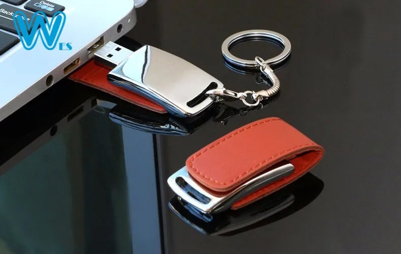 Folding Leather Cover Metal Usb Pen Drive 8gb 16gb 32gb 64gb 128gb ...