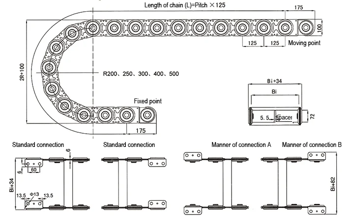 Fully Closed Type Flexible Stainless Steel Cable Drag Chain with Metal ...