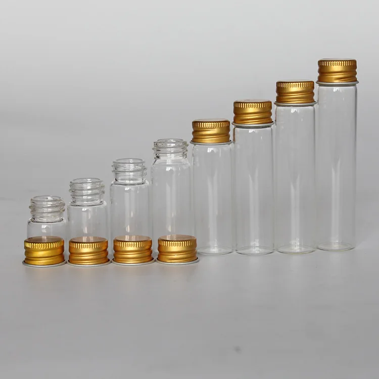 Factory Prices Empty Glass Tubes Packaging Glass Bottle With Silver Lid ...