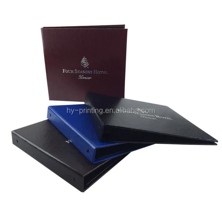 Custom Luxury Pu/linen/leather Paper Hotel Compendium Folders Binder ...