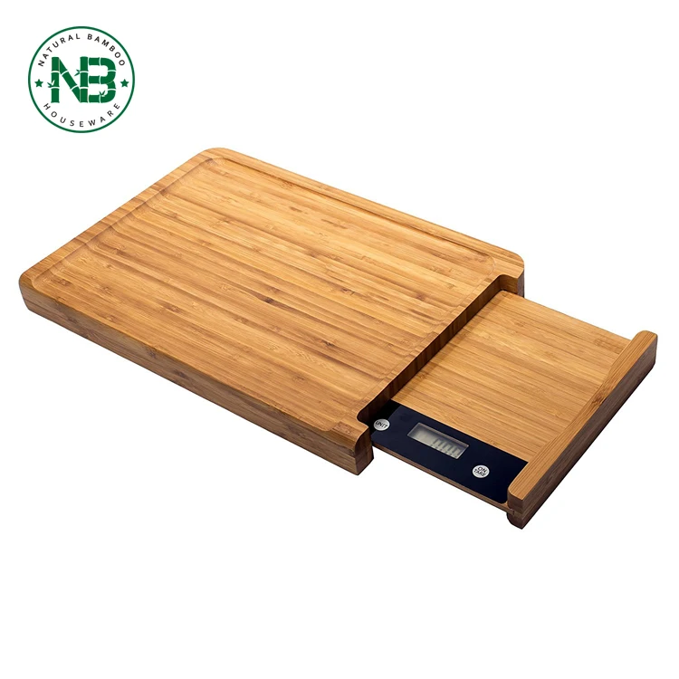 Digital Kitchen Scale Food Chopping Board Bamboo Cutting Board With ...